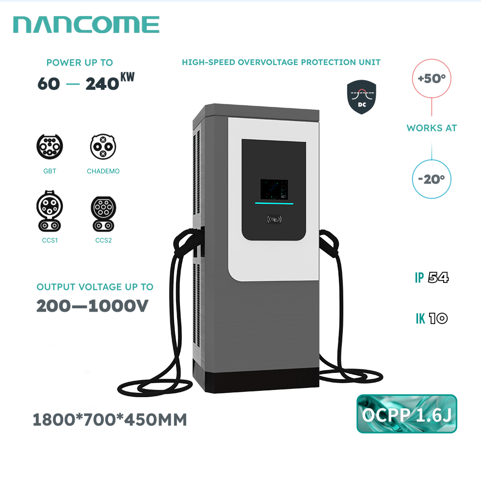 Solar DC Fast EV Charger 60/120/160/180kW | CCS & CHAdeMO | Nancome